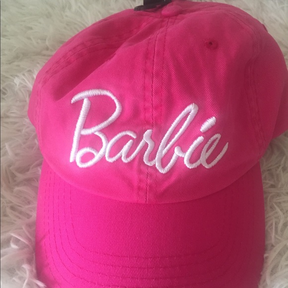 Barbie | Accessories | Barbie Embroidered Hot Pink Cap | Poshmark